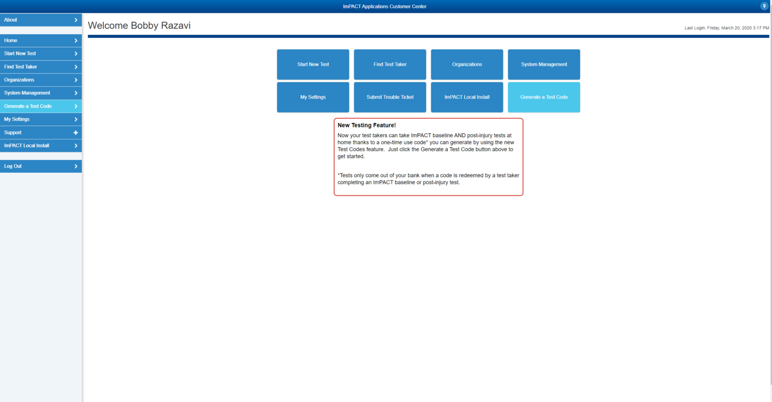 Concussion Testing at Home for Clinics | ImPACT Applications